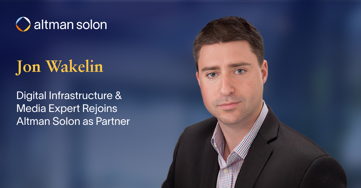 Jon Wakelin Rejoins as Partner | Altman Solon