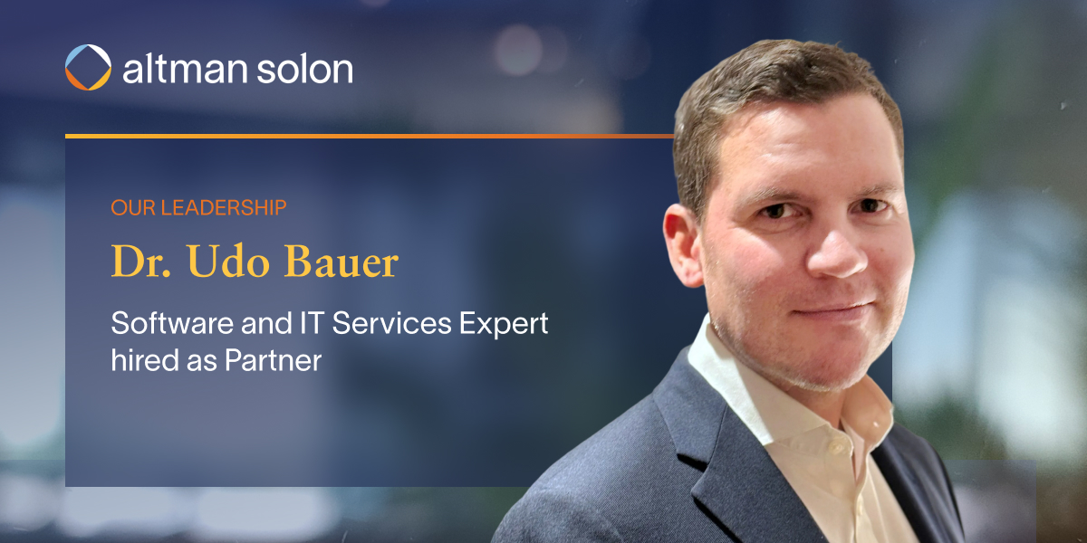 Udo Bauer Joins as Partner | Altman Solon