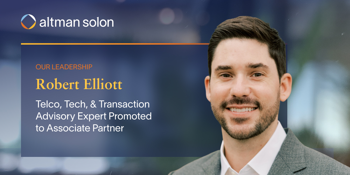 Robert Elliott Promoted to Associate Partner | Altman Solon